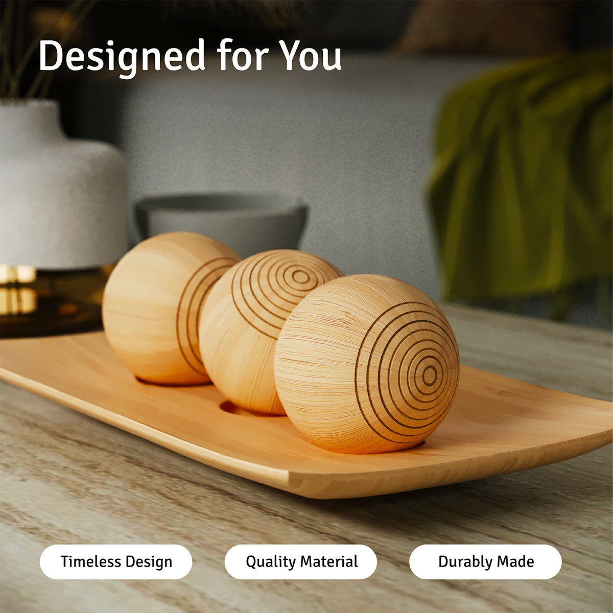 Creative Scents Harmony Tray Orb Set - Decorative Coffee Table Decor Trays For Wedding ...